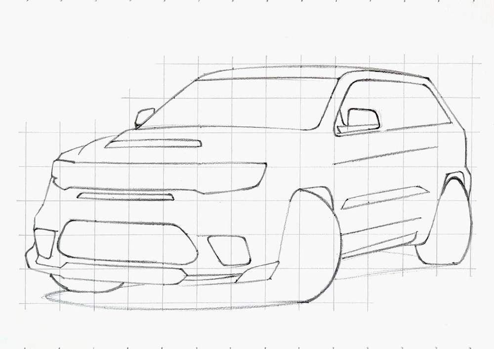 How To Draw A Jeep Grand Cherokee Trackhawk - Simple Step-By-Step Tutorial